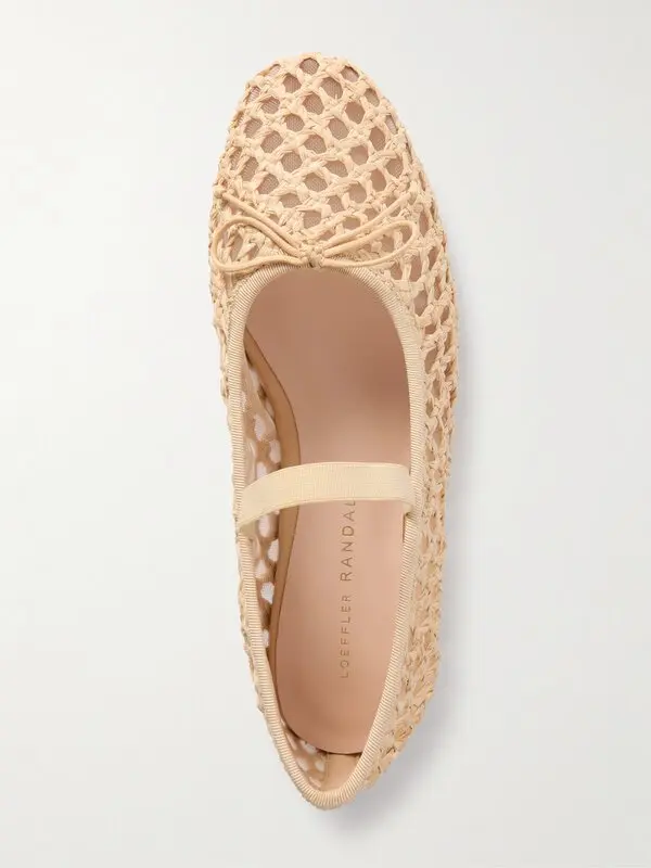 LOEFFLER RANDALL Leonie Woven Raffia Ballet Flats
