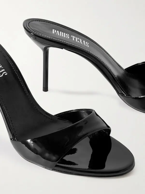 Paris Texas Lidia 70 Patent Leather Mules - Black