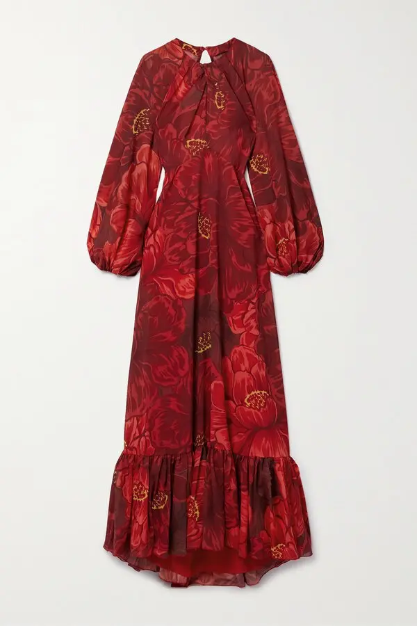 La DoubleJ Eve Floral-print Maxi Dress - Red