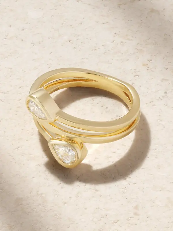 Mateo 14-karat Pear Diamond Ring - Gold