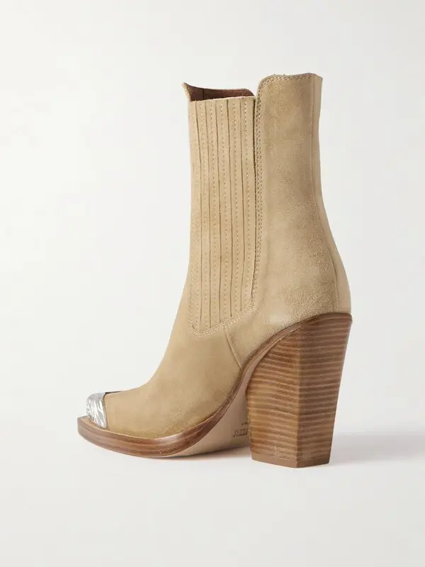Paris Texas Dallas Embellished Suede Ankle Boots