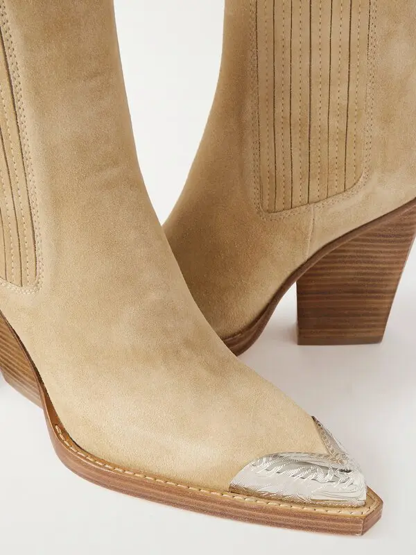 Paris Texas Dallas Embellished Suede Ankle Boots