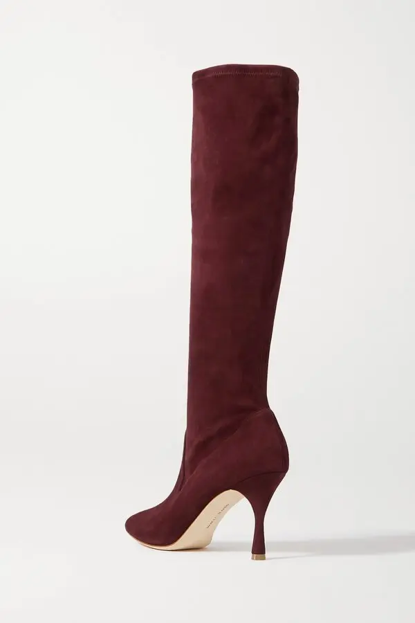Manolo Blahnik Pamfilo 90 Stretch-suede Knee Boots