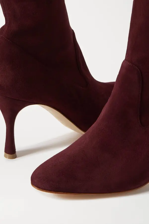 Manolo Blahnik Pamfilo 90 Stretch-suede Knee Boots