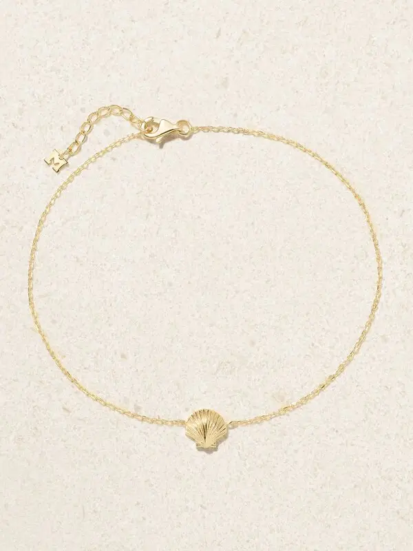 Mateo Venus 14-karat Seashell Anklet - Gold
