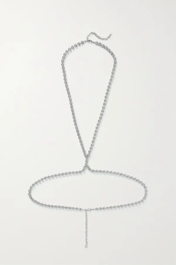 LELET NY Tone Swarovski Crystal Body Chain - Silver