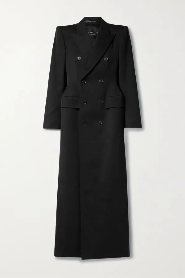Balenciaga Hourglass Double-breasted Wool-twill Coat