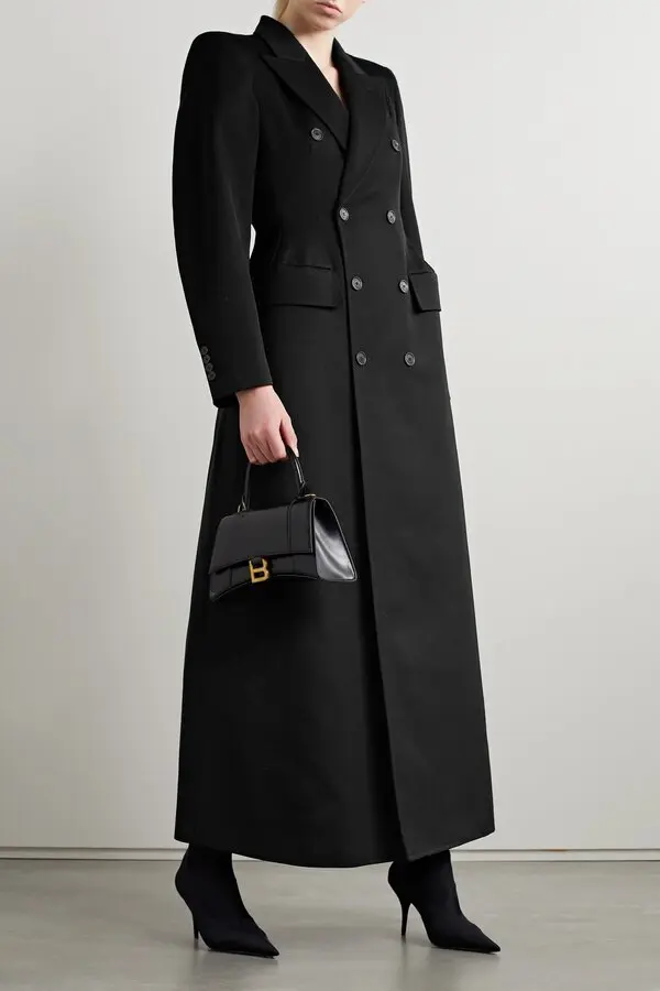 Balenciaga Hourglass Double-breasted Wool-twill Coat