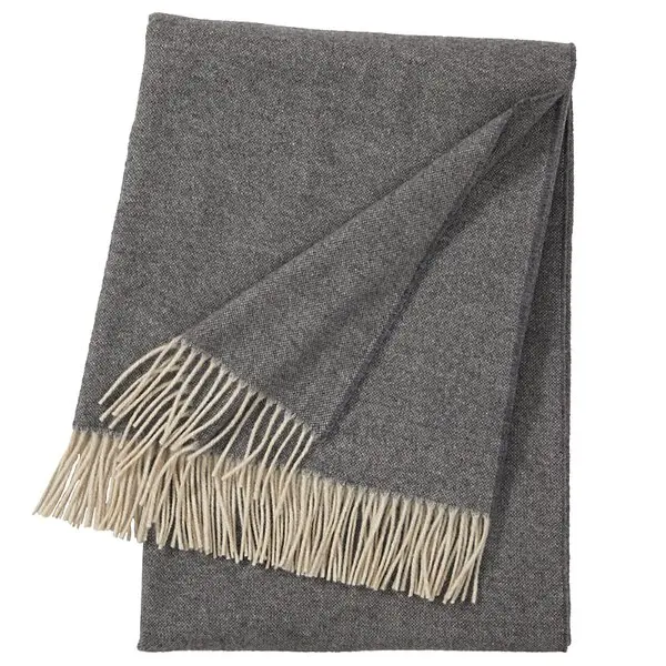 YVES DELORME Club Wool Throw - Platine (platinum Grey)