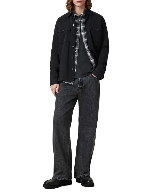 ALLSAINTS Spotter Cotton Button Down Shirt - Black