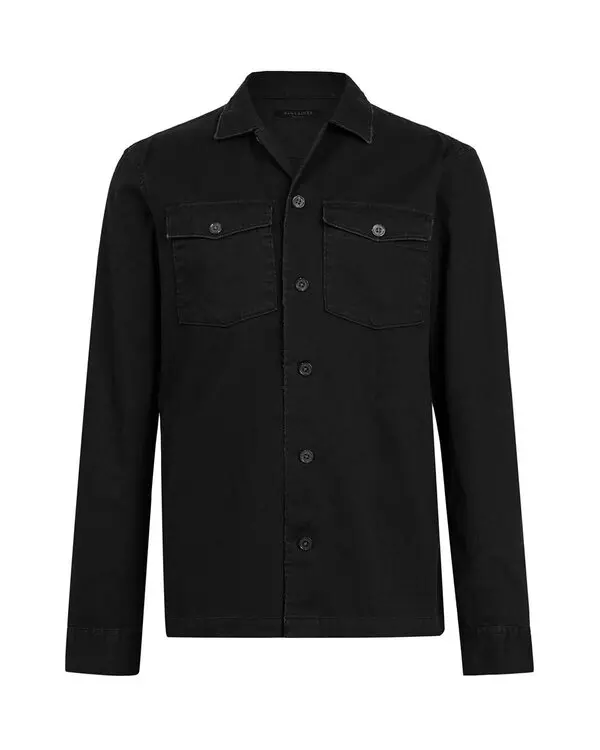 ALLSAINTS Spotter Cotton Button Down Shirt - Black