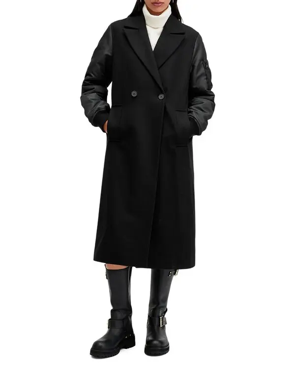 ALLSAINTS Paulah Oversized Coat - Black