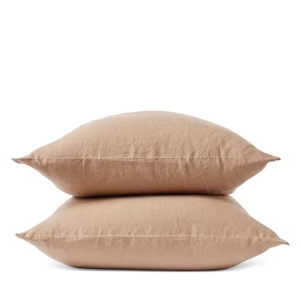 COYUCHI Relaxed Linen Standard Pillowcases, Set Of 2 - Doe