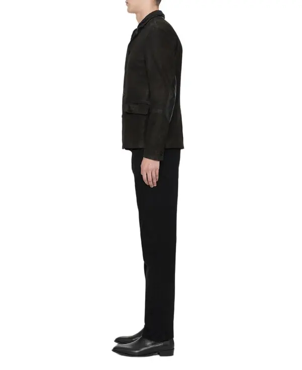 ALLSAINTS Survey Layered Leather Blazer - Anthracite