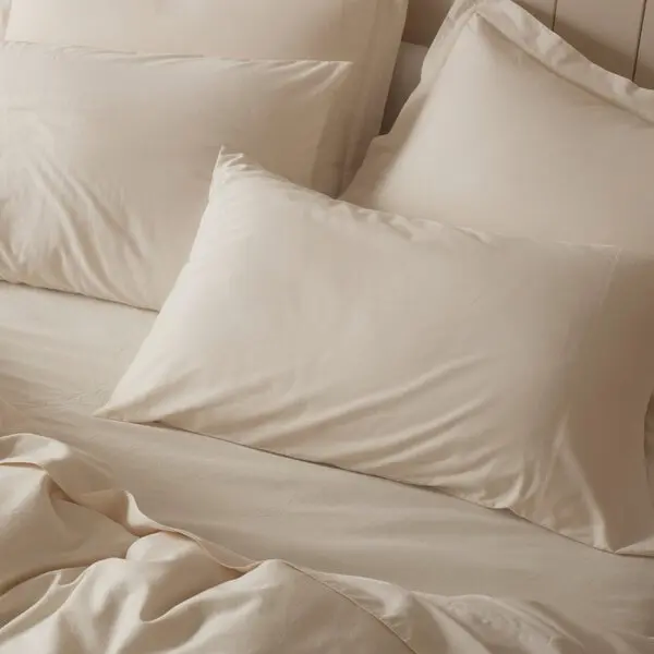 COYUCHI Cloud Soft 4 Piece Sateen Sheet Set, Full - Undyed