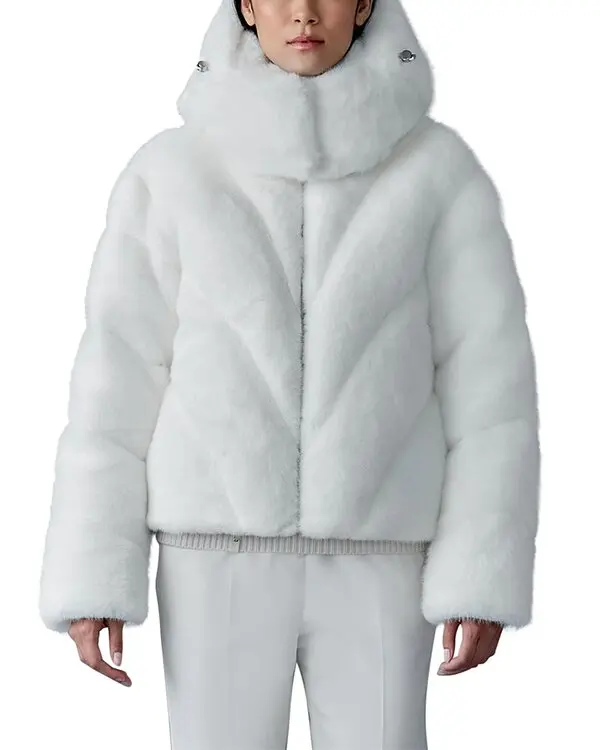 Buy Mackage Anik Faux Fur Down Jacket - Cream At 25% Off
