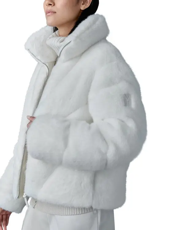 Buy Mackage Anik Faux Fur Down Jacket - Cream At 25% Off