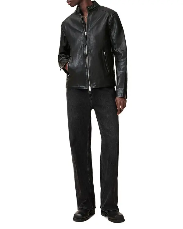 ALLSAINTS Cora Slim Fit Zip-up Jacket - Jet Black
