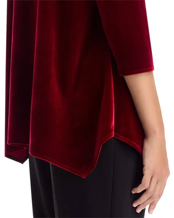 Caroline Rose Velvet Swing Top - Deep Red