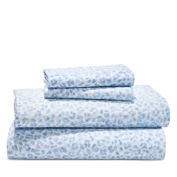 SKY Leopard Sateen Sheet Set Exclusive - Blue/leopard