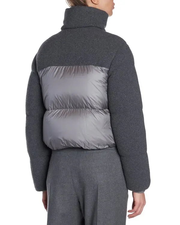 Moncler Breze Cashmere & Nylon Puffer Jacket - Charcoal