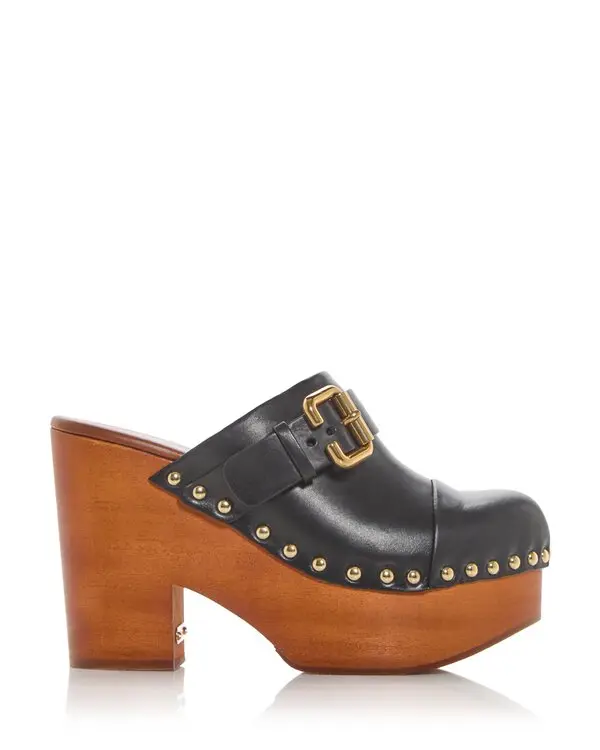 Chloé Jeannette Studded Clogs - Black