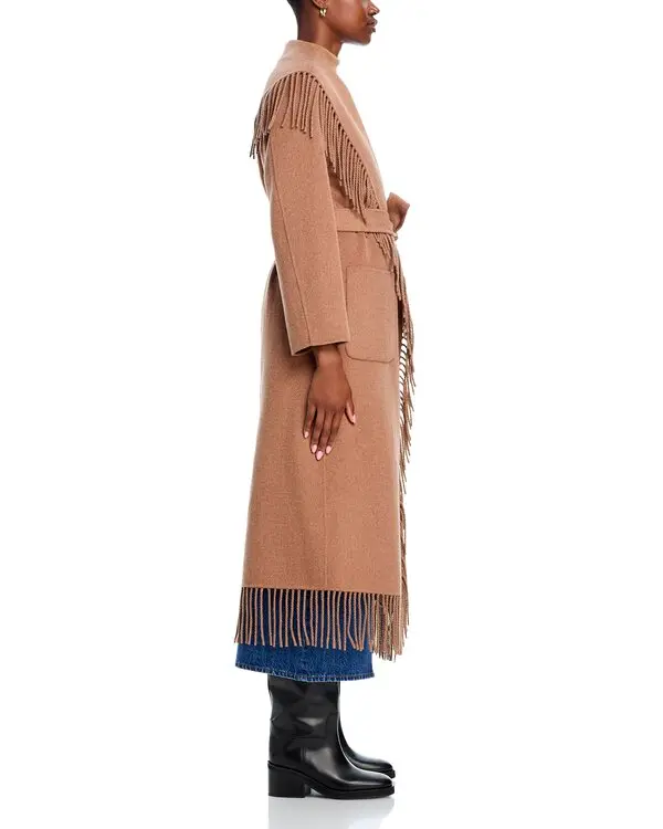 Simkhai Carrie Fringe Coat - Camel