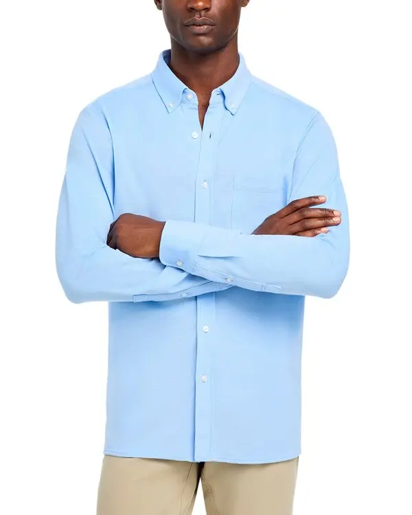 Mack Weldon Silver Supima Cotton Blend Button Down Shirt - Chambray
