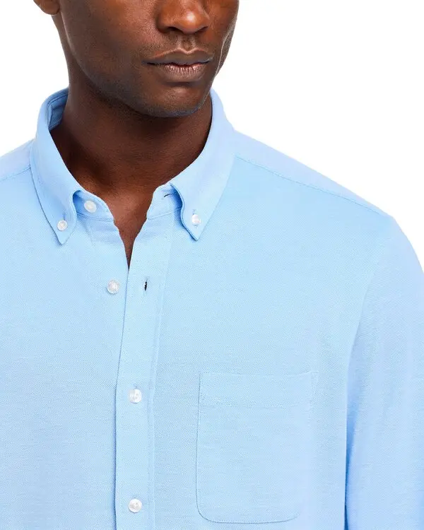 Mack Weldon Silver Supima Cotton Blend Button Down Shirt - Chambray