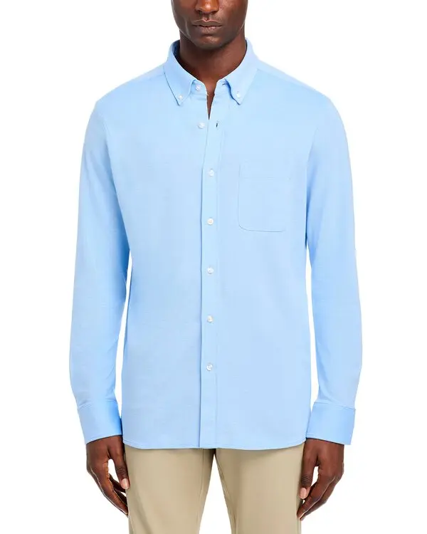 Mack Weldon Silver Supima Cotton Blend Button Down Shirt - Chambray
