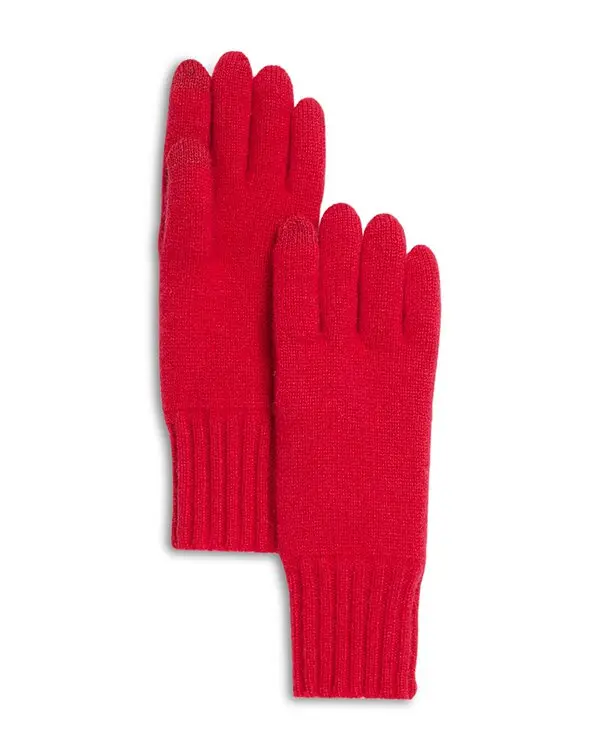 Bloomingdale'S Rib Tech Gloves - Cherry Red