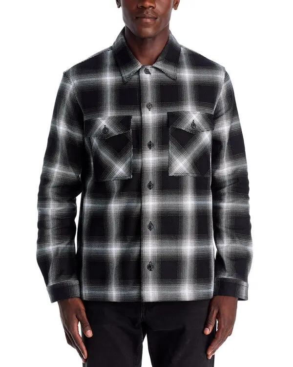 Hugo Enalu Cotton Plaid Oversized Fit Shirt Jacket