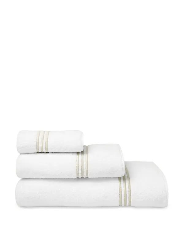 PRATESI Tre Righe Hand Towel - White/sage