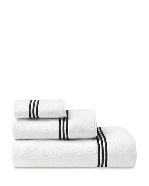PRATESI Tre Righe Bath Sheet - White/black