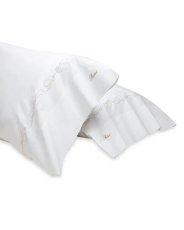 PRATESI Icona Pillowcase, Queen, Set Of 2 - White/beige