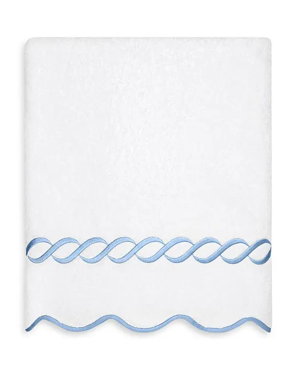 PRATESI Treccia Bath Towel - White/medium Blue