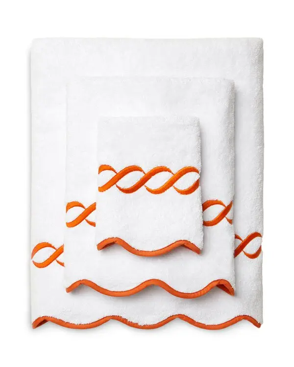 PRATESI Treccia Bath Towel - White/orange