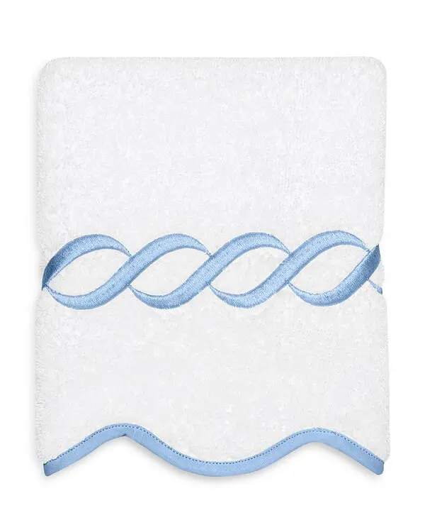 PRATESI Treccia Washcloth - White/medium Blue