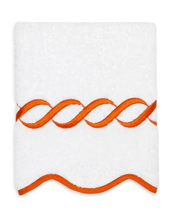 PRATESI Treccia Washcloth - White/orange