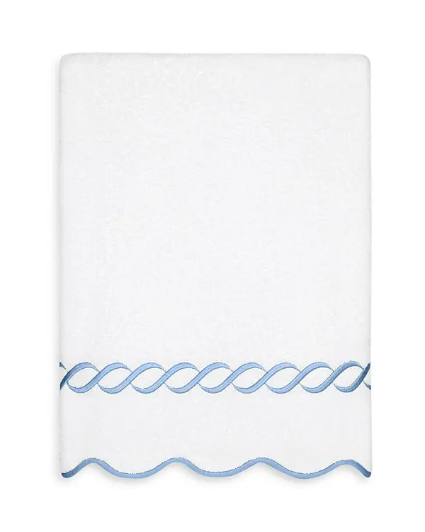 PRATESI Treccia Bath Sheet - White/medium Blue