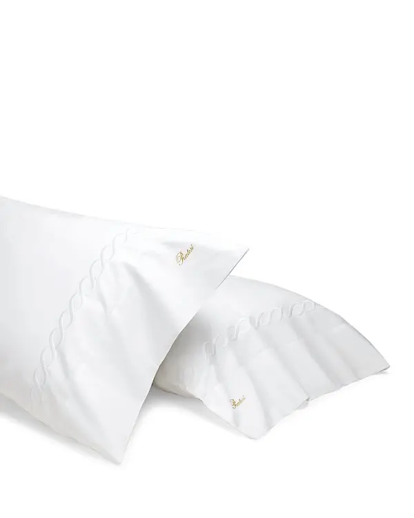 PRATESI Treccia Moderno Pillowcase, King, Set Of 2 - White/white