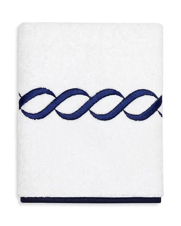 PRATESI Treccia Moderno Washcloth - White/navy