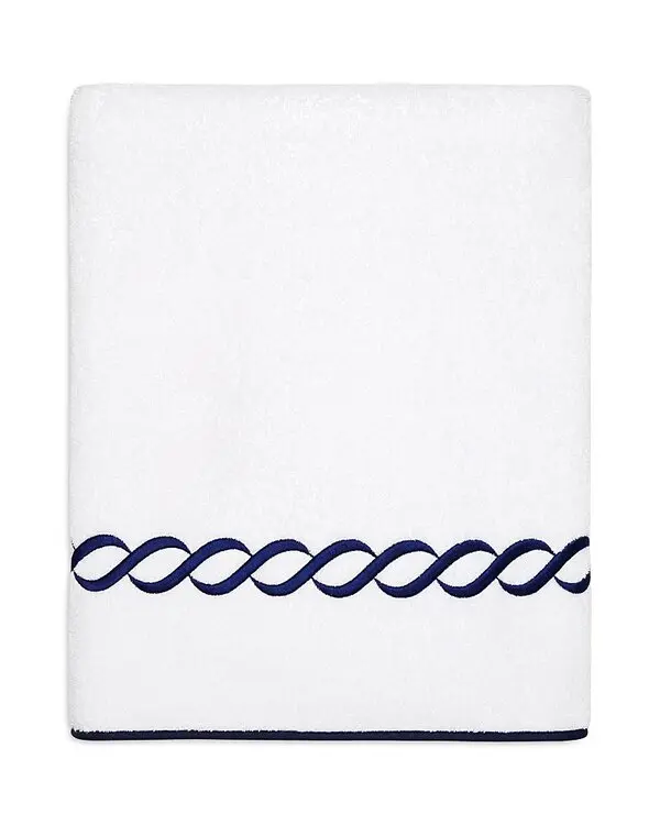 PRATESI Treccia Moderno Bath Towel - White/navy