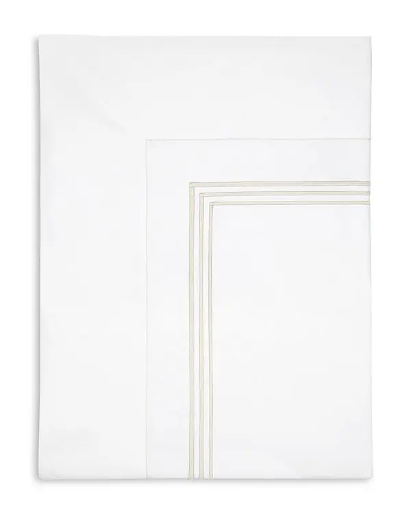 PRATESI Tre Righe Flat Sheet, Twin - White/beige
