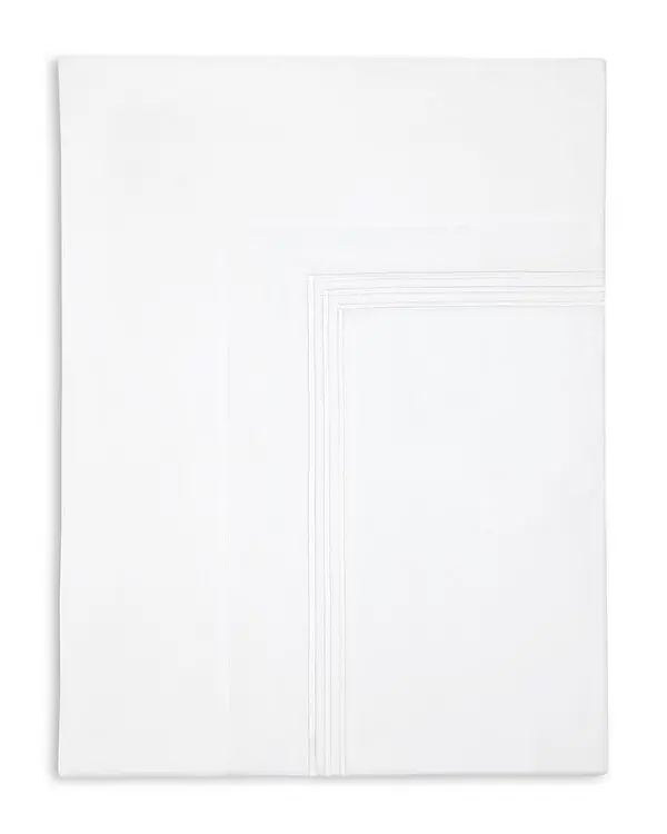 PRATESI Tre Righe Flat Sheet, Twin - White/white