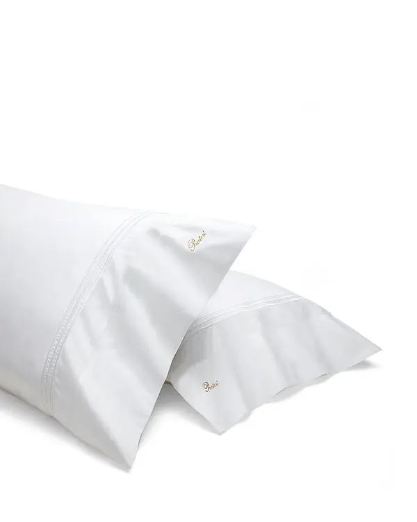 PRATESI Tre Righe Queen Pillowcases, Set Of 2 - White/white