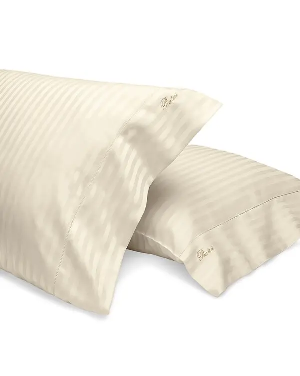 PRATESI Raso Rigato Queen Pillowcase, Set Of 2 - Beige