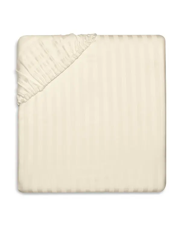 PRATESI Raso Rigato Fitted Sheet, California King - Beige