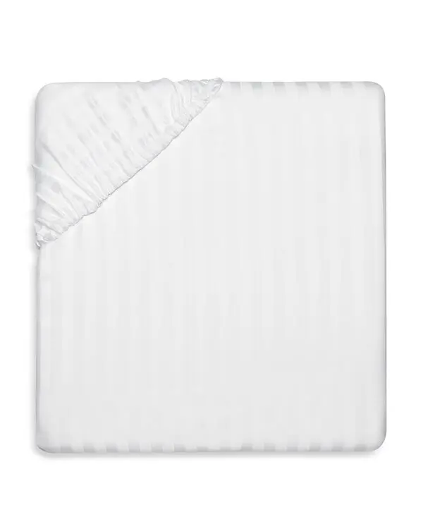 PRATESI Raso Rigato Fitted Sheet, California King - White