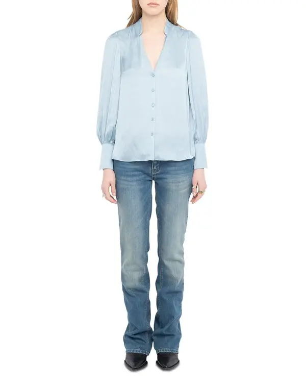 Zadig&Voltaire Tinous Satin Shirt - Sky